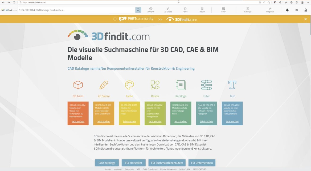3Dfindit.com: Cadenas modernisiert PARTcommunity-Plattform
